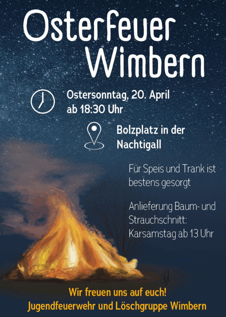 Osterfeuer 2025 in Wimbern - Dorf Wimbern e. V.
